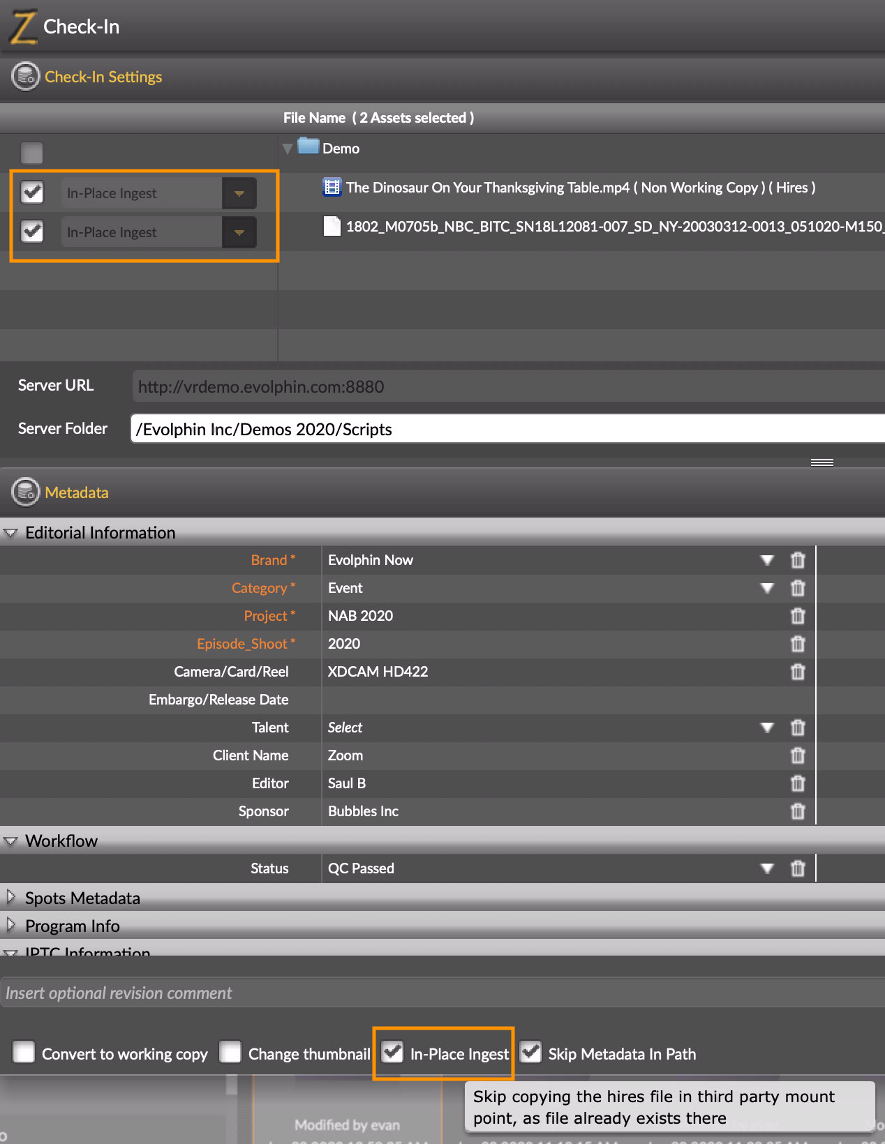 Hi-res media ingest using Client-side Archive Hub - Evolphin Documentation