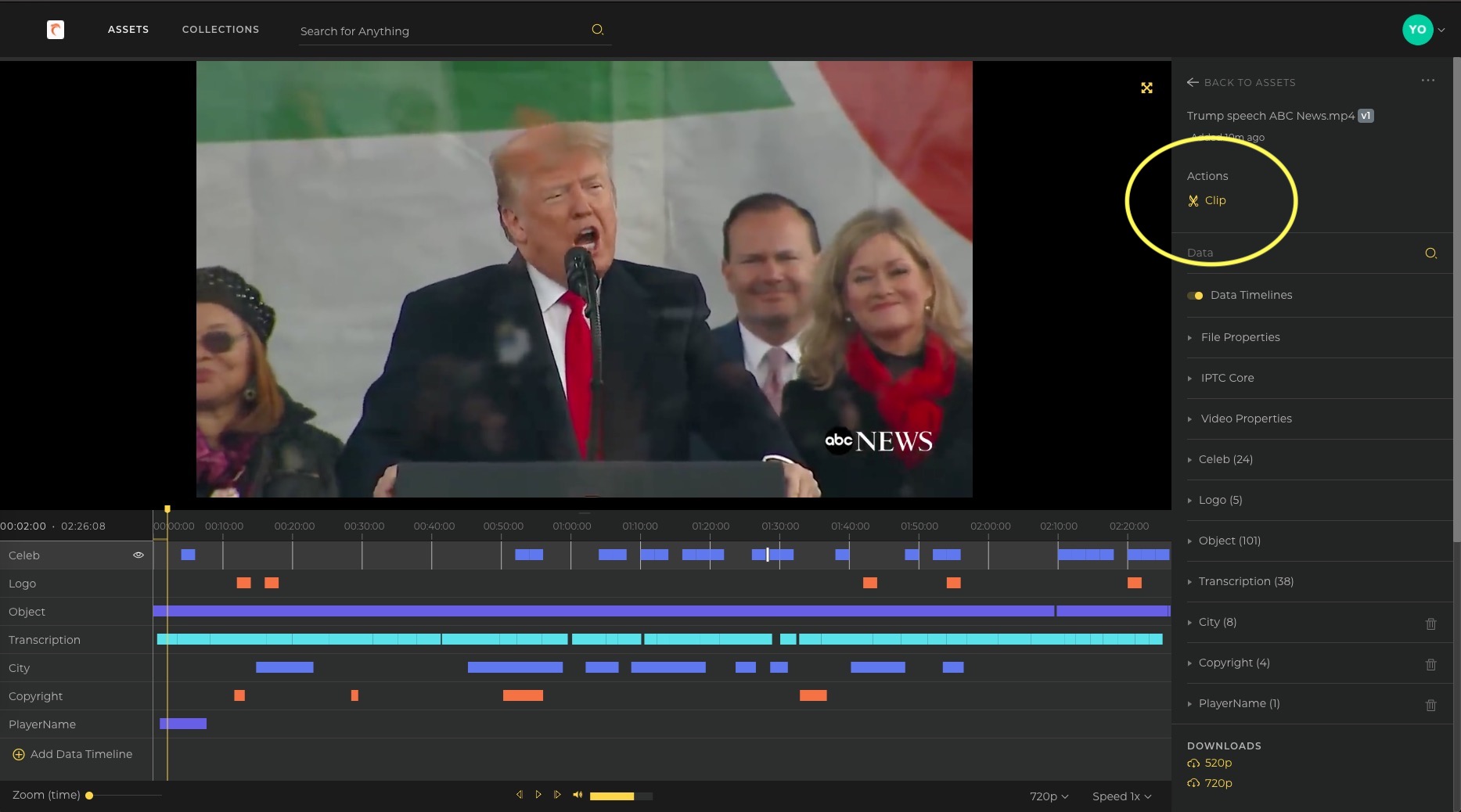 Export from Asset Timeline View - Evolphin Documentation