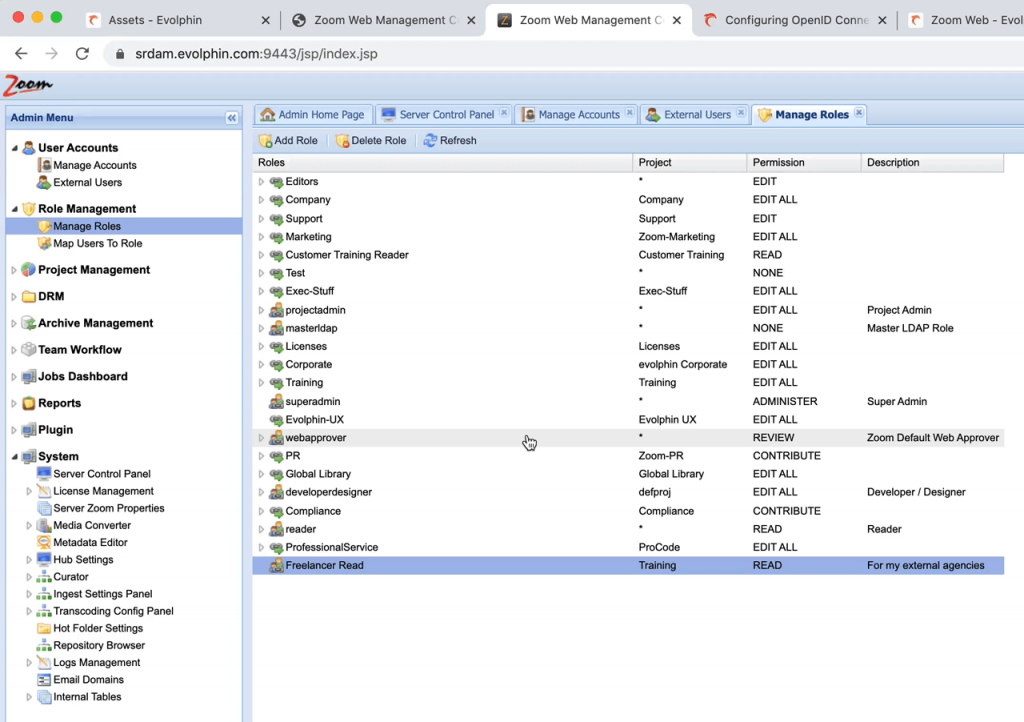 Users & Roles - Evolphin Learning Portal