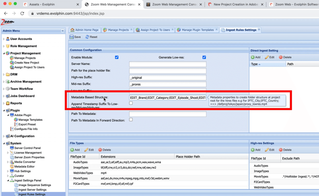 Configuring Repository Schema - Evolphin Learning Portal